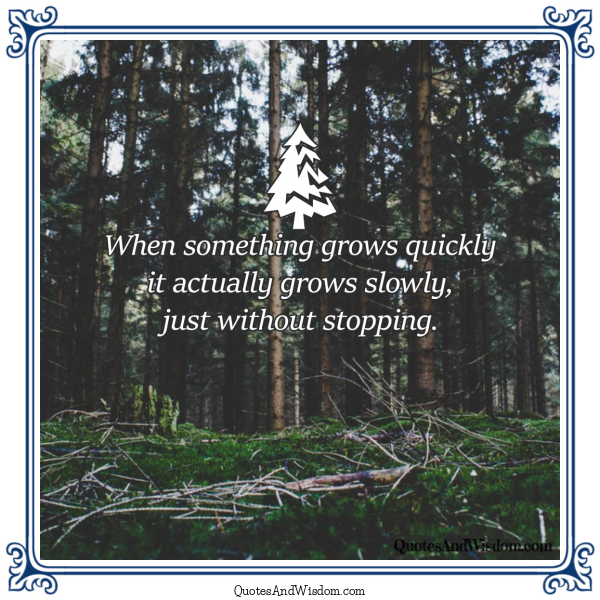 QuotesAndWisdom.com - Quote: When something grows quickly....